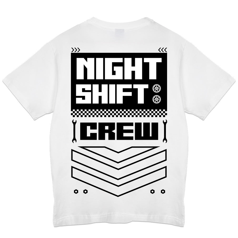 RayInTheCity Night Shift Crew Minimal T-Shirt - White – MerchPop